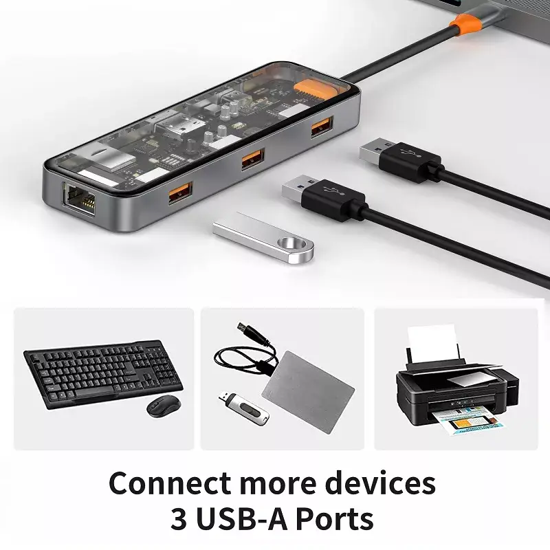WiWU 8 in 1 USB C Hub Multiport Adapter Dock Type C to 4K HDMI SD/TF ...